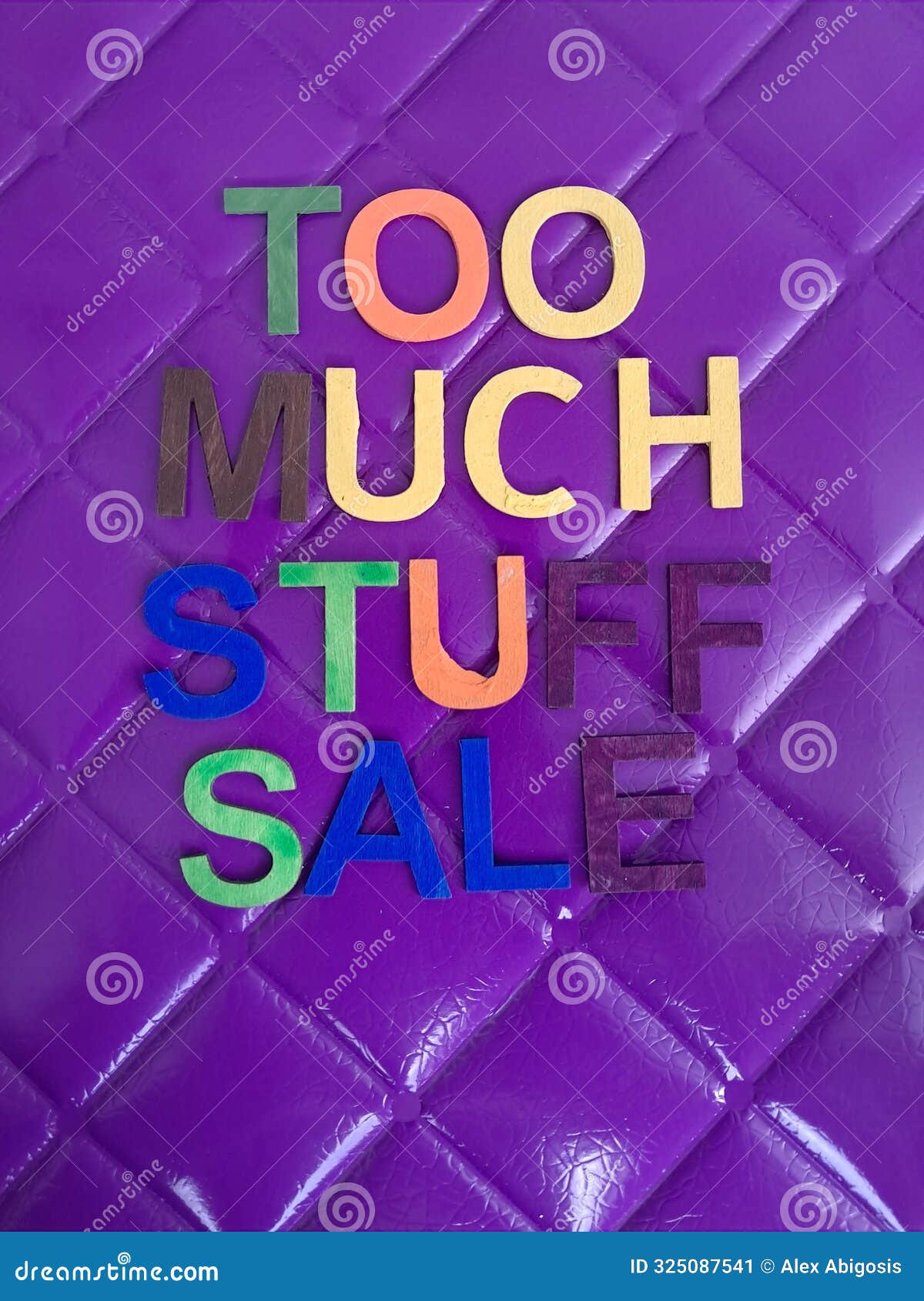 Too much stuff sale sign stock image. Image of font - 325087541