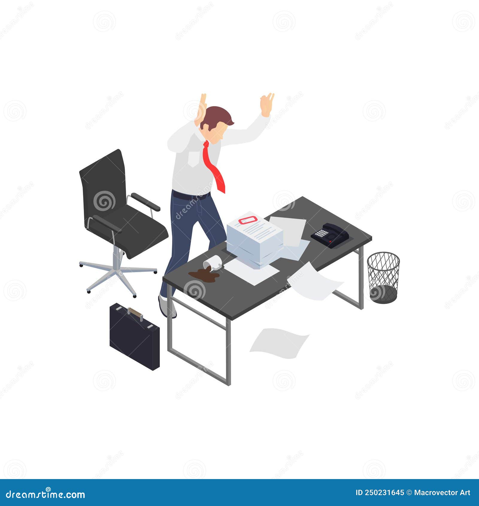 Too Much Work Composition stock vector. Illustration of mood - 250231645