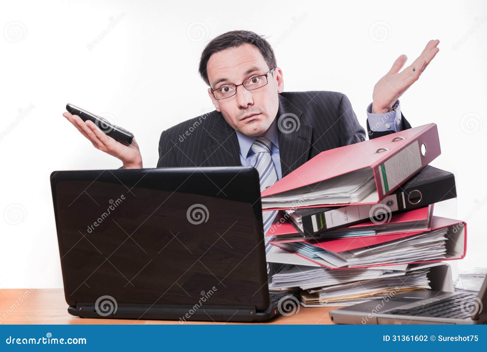 Too Much Work Dont Know How To Manage Stock Photo - Image of tired ...