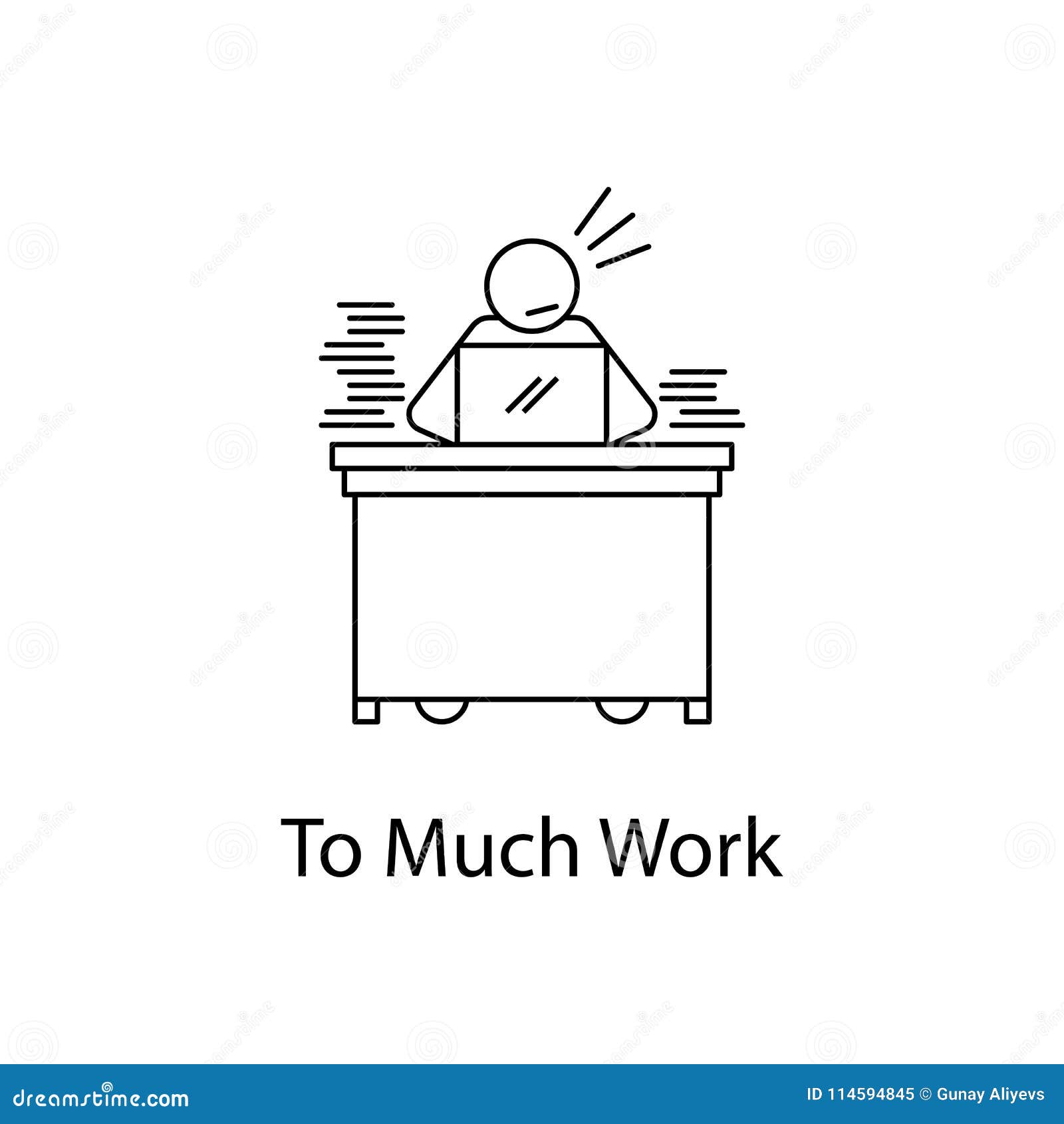 Too Much Work Icon. Element People at the Workplace for Mobile Concept ...