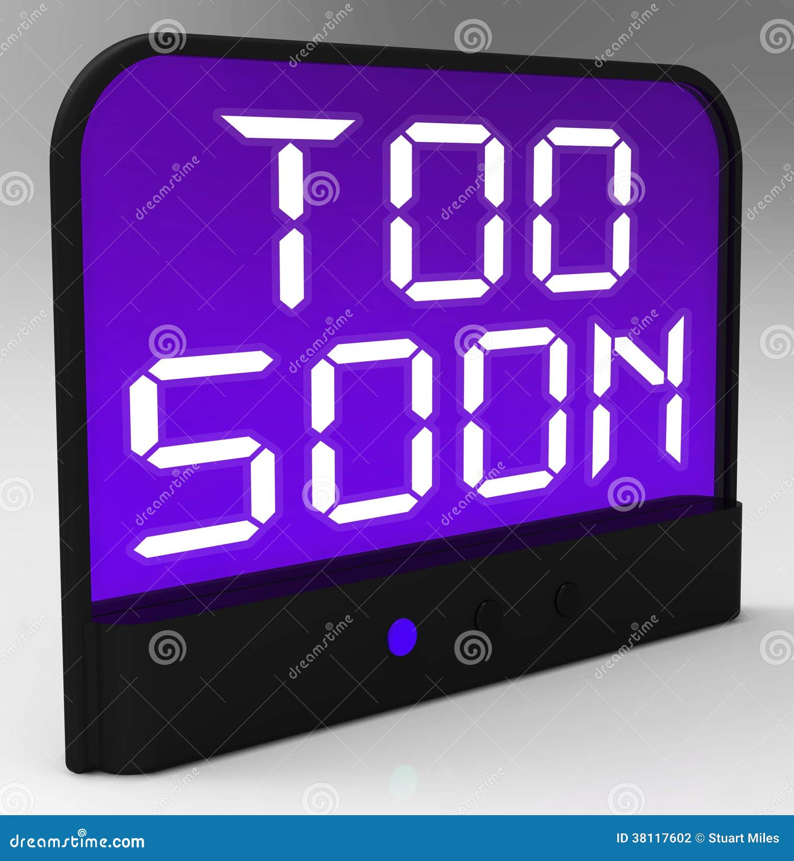 Too Soon Clock Shows Premature Or Ahead Of Time Royalty-Free Stock ...
