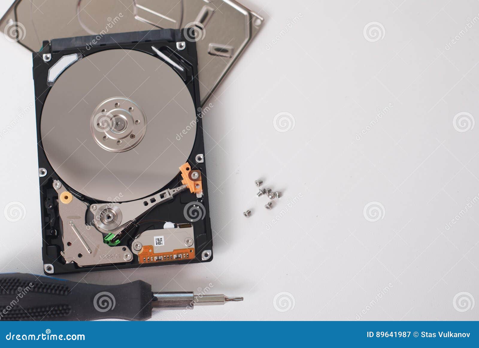 Took Apart the Hard Drive from the Computer, Stock Image - Image of ...