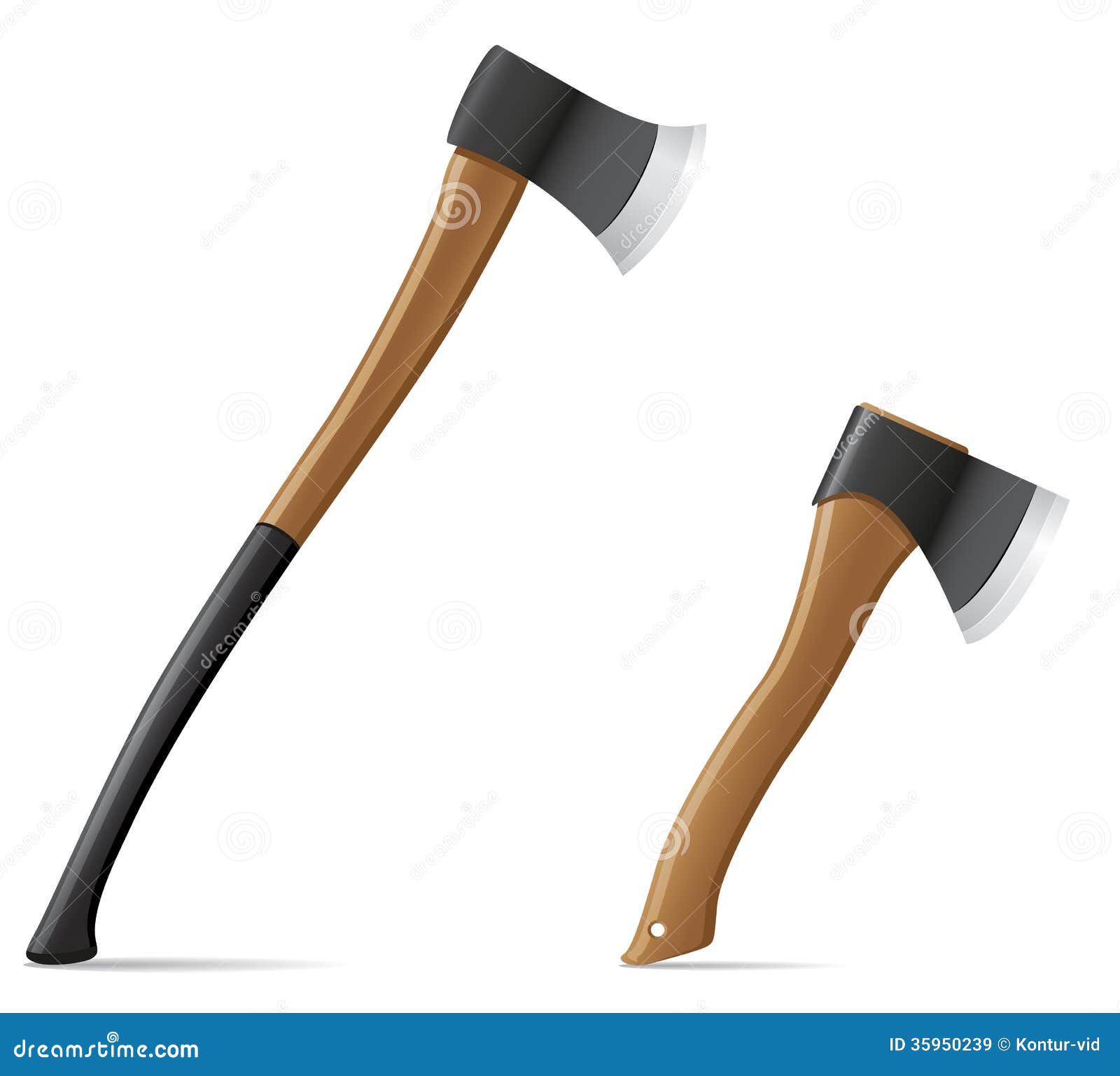 Axe-hoe With Wooden Handle Vector Illustration | CartoonDealer.com ...