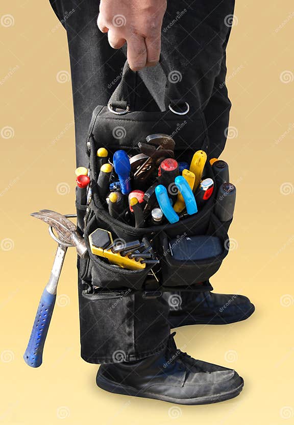 Tool bag stock image. Image of wrenches, hammer, drivers - 1821001