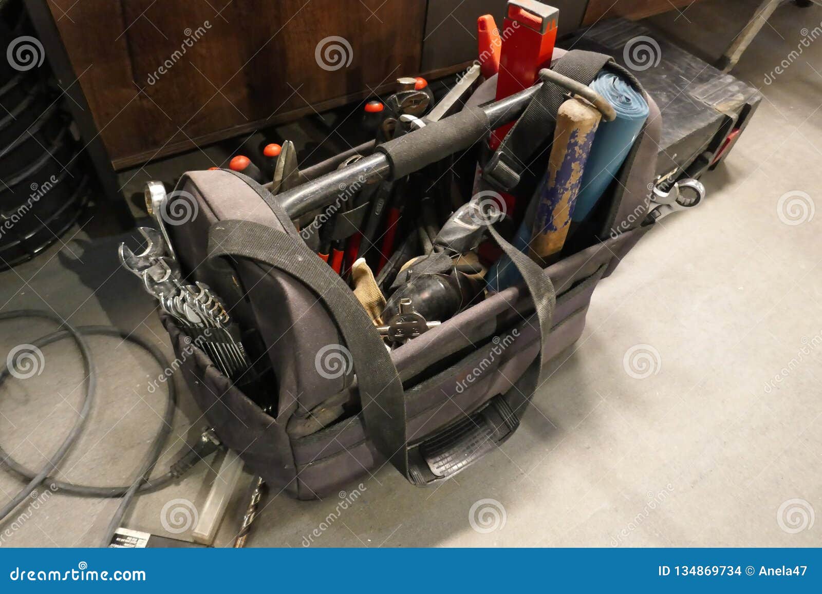 Messy Tool Desk Top View Scattered And Unorganized Work Tools No People ...