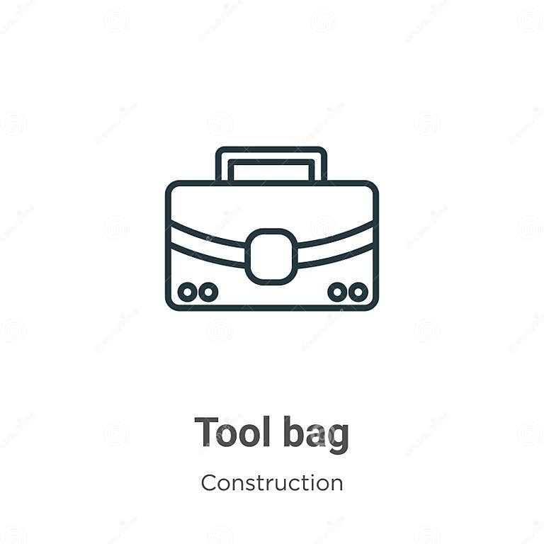 Tool Bag Outline Vector Icon. Thin Line Black Tool Bag Icon, Flat ...