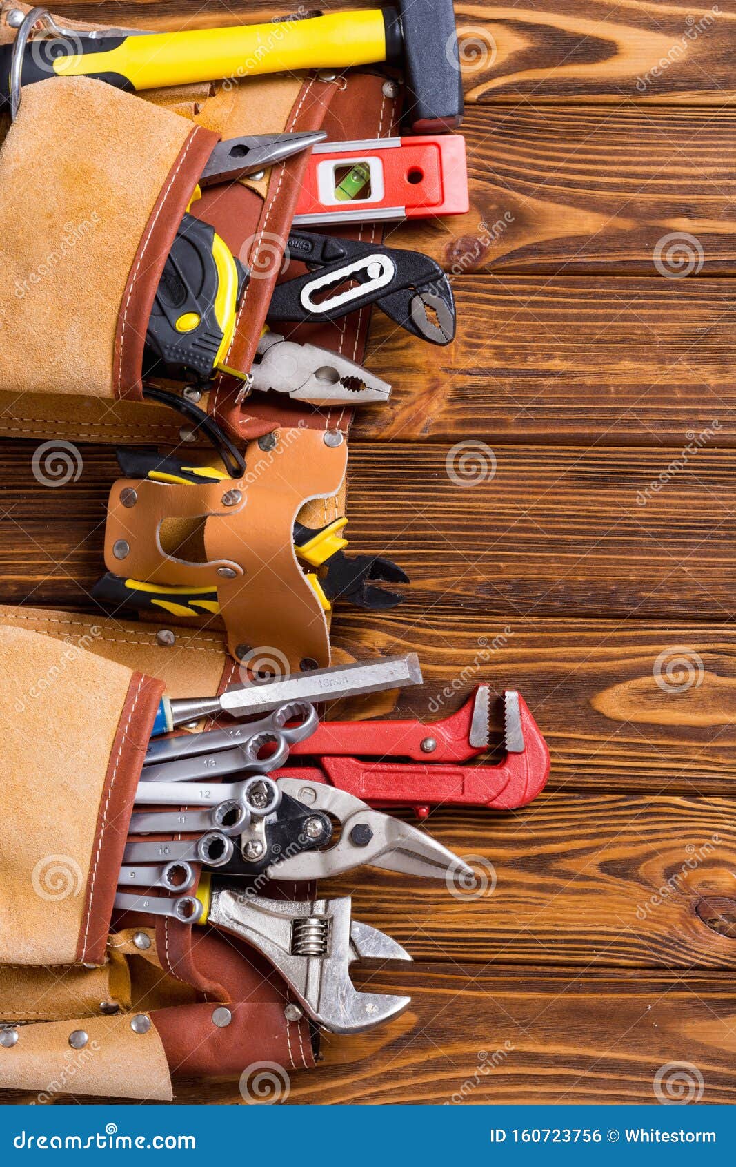 Tool belt with hand tools stock photo. Image of hand - 160723756