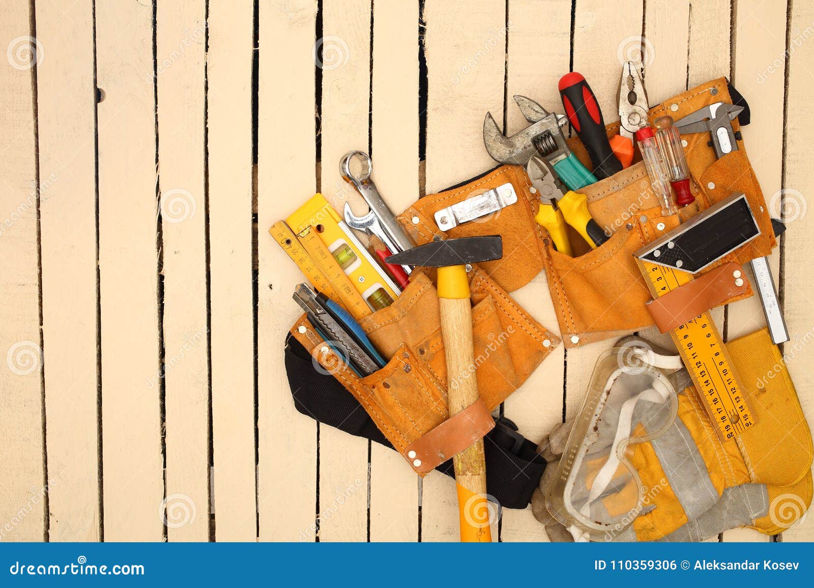 Tool belt and tools stock photo. Image of work, tool - 110359306