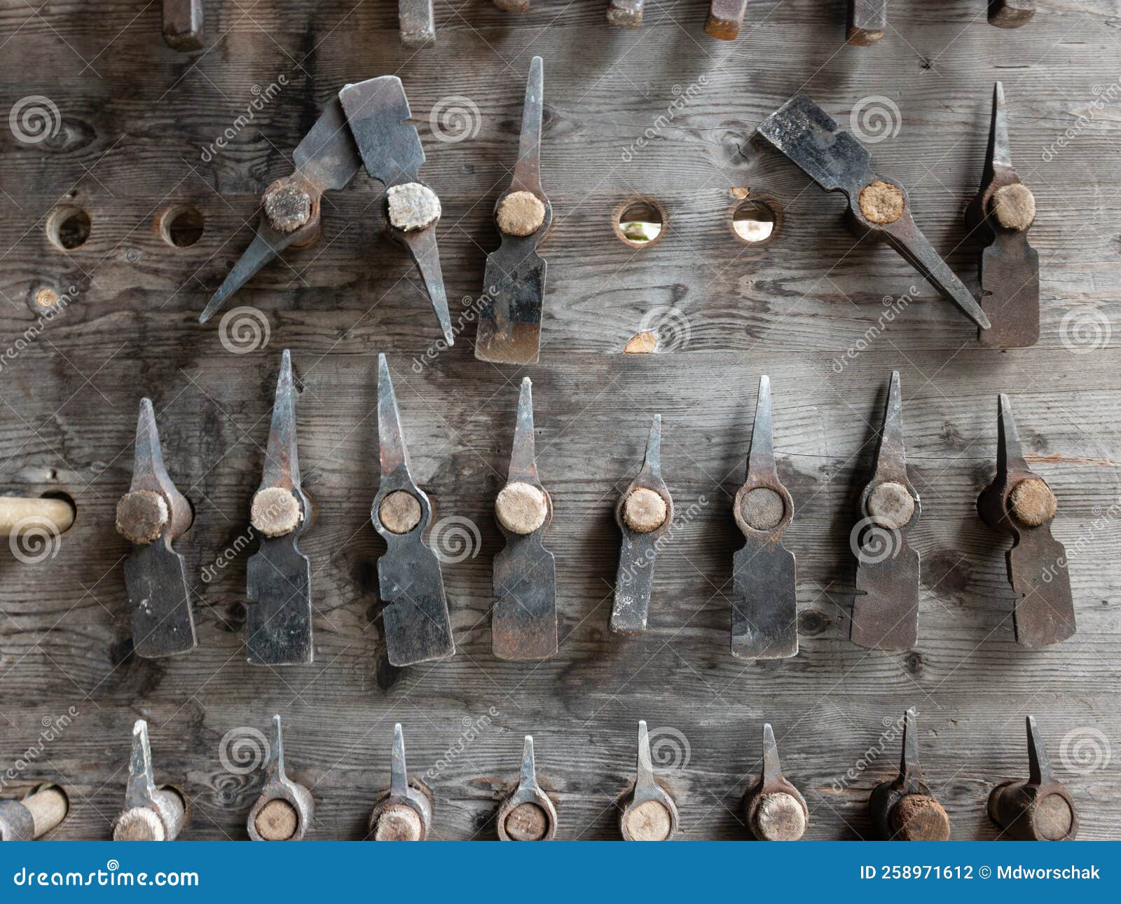 Tool Board of a Miner with Hammer Stock Photo - Image of vintage ...