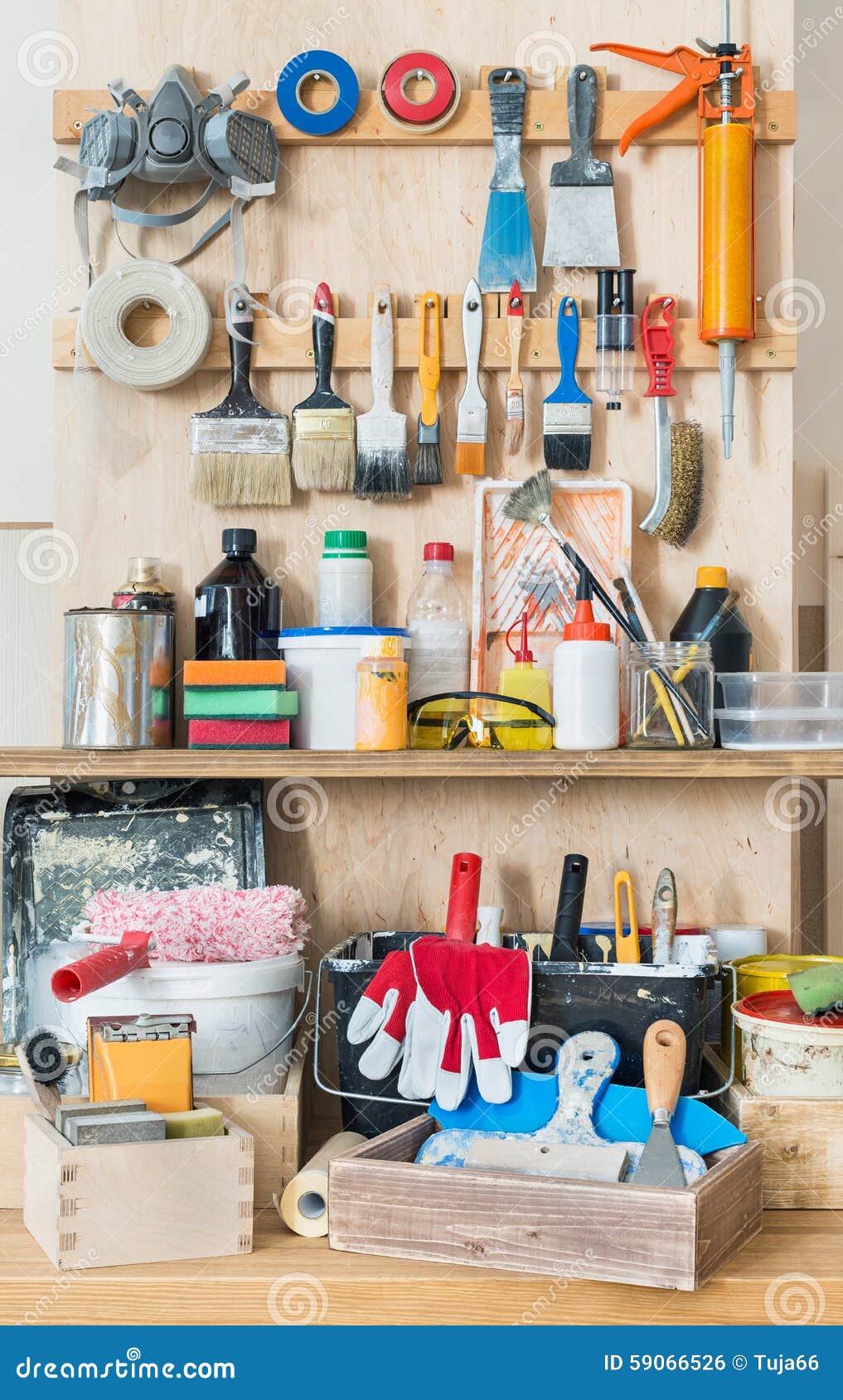 Tool board stock photo. Image of paintbrush, brush, carpenter - 59066526