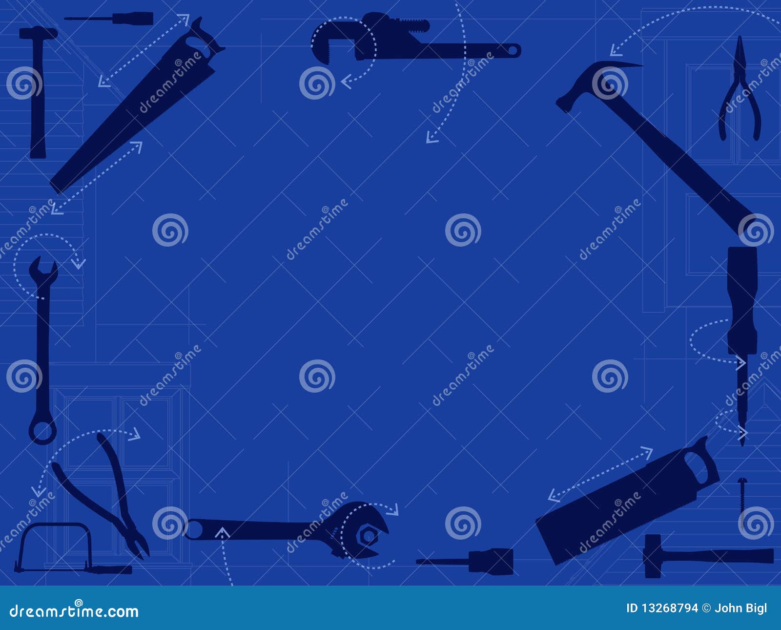 Tool border stock vector. Illustration of mallet, background - 13268794