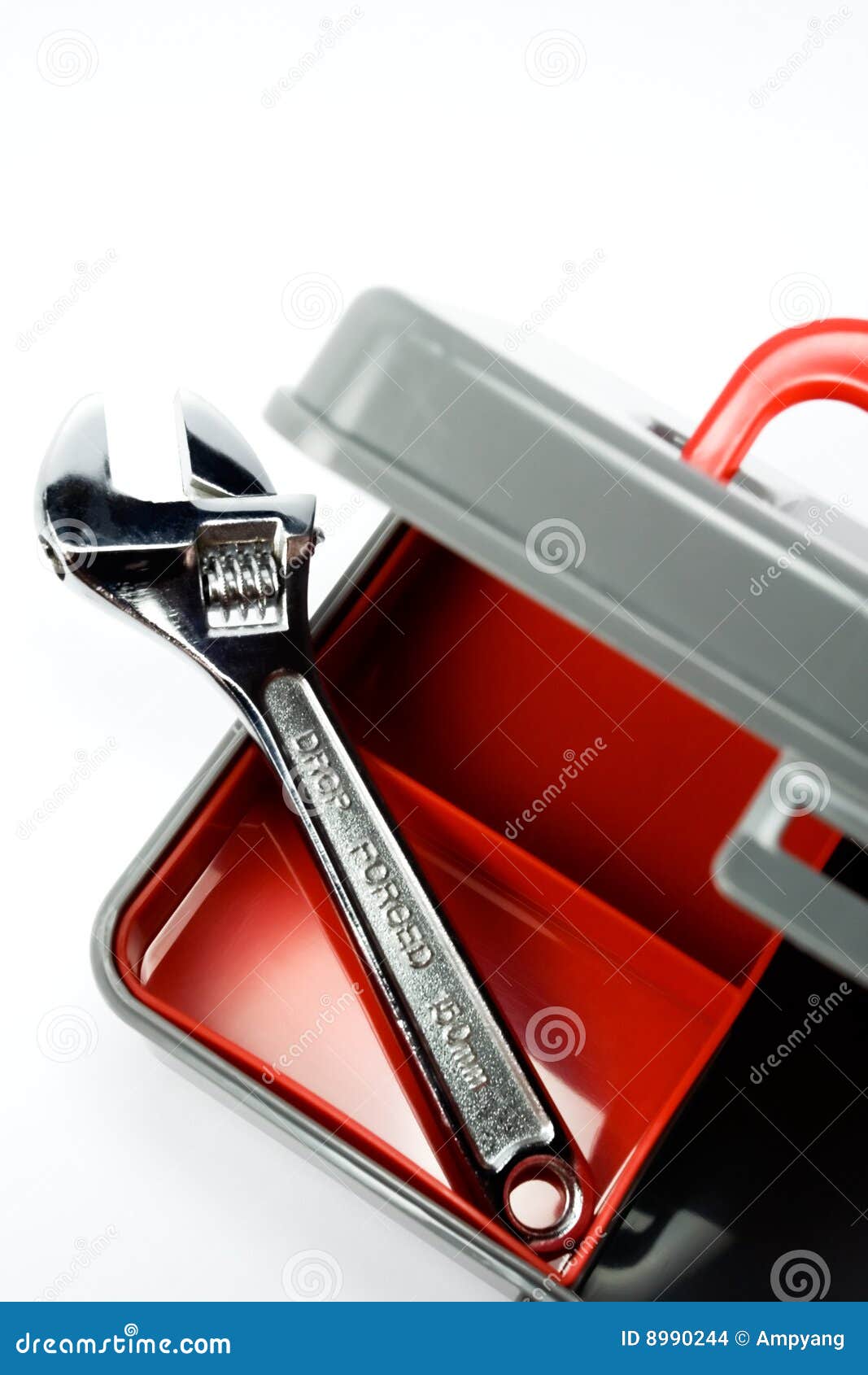 Tool Box with Adjustable Wrench Stock Photo - Image of maintenance ...