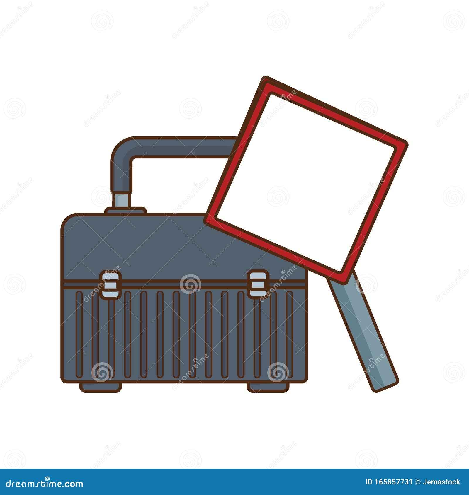 Tool Box and Blank Warning Sign Icon Stock Vector - Illustration of ...