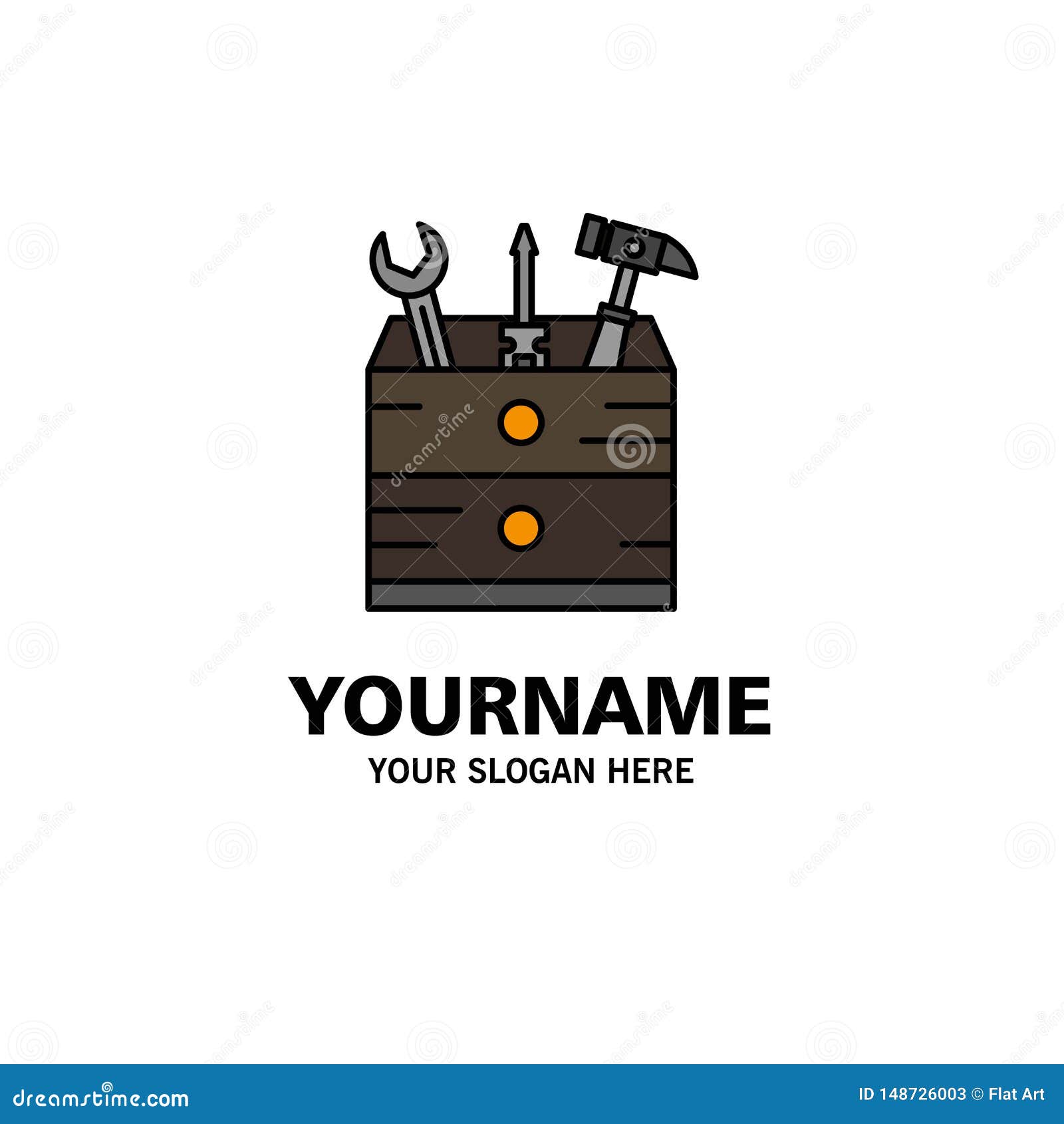 Tool, Box, Carpenter, Tools Business Logo Template. Flat Color Stock ...