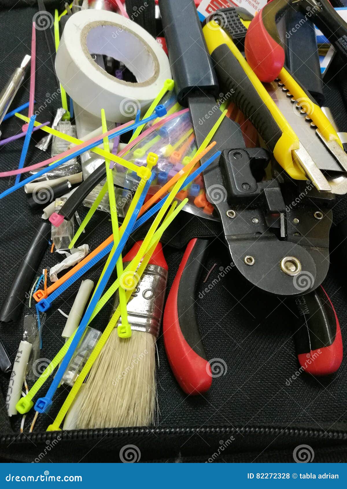 Tool box stock photo. Image of mess, tools, colors, tool - 82272328
