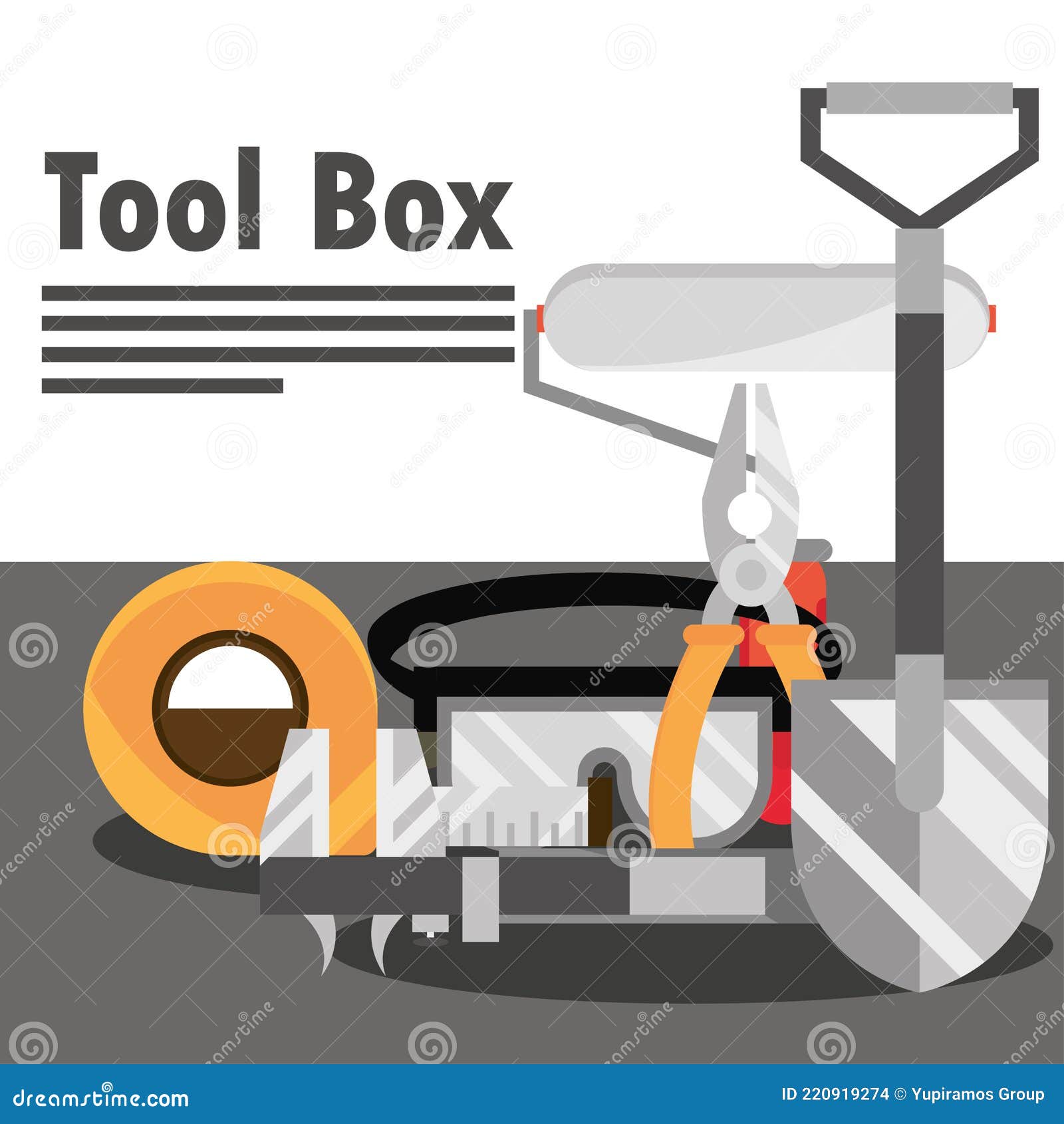Tool box construction stock vector. Illustration of metal - 220919274