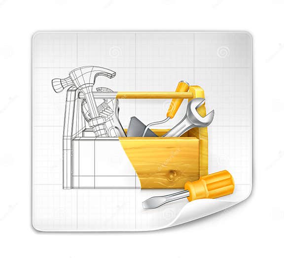 Tool box drawing stock vector. Illustration of element - 25099775