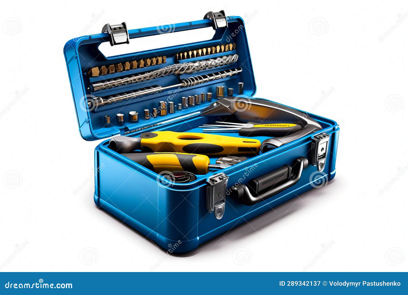 Tool Box Filled with Tools and Tools Like Wrench, Screwdrivers, and ...