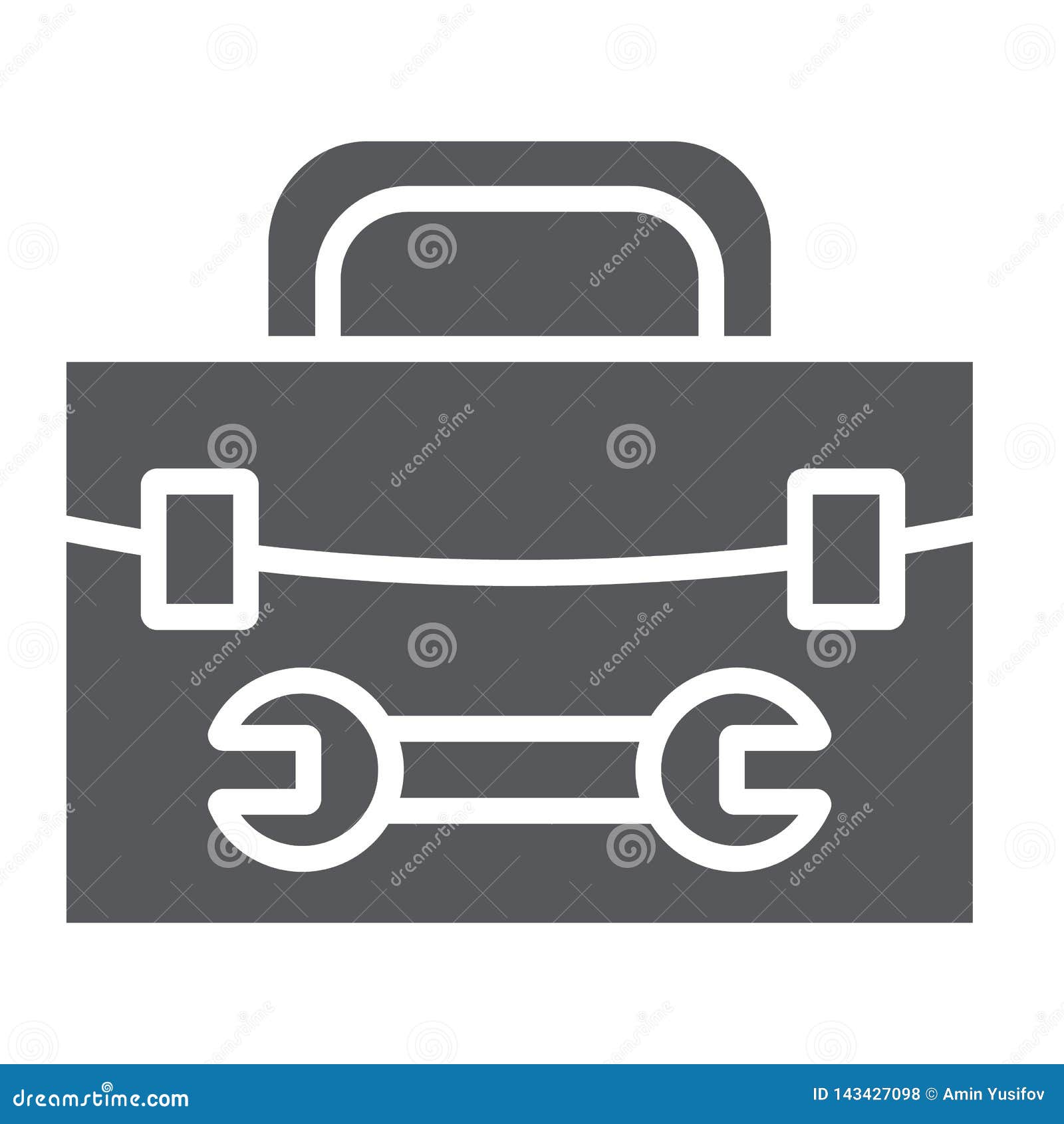 Tool Box Glyph Icon, Repair and Maintenance, Tool Kit Sign, Vector ...
