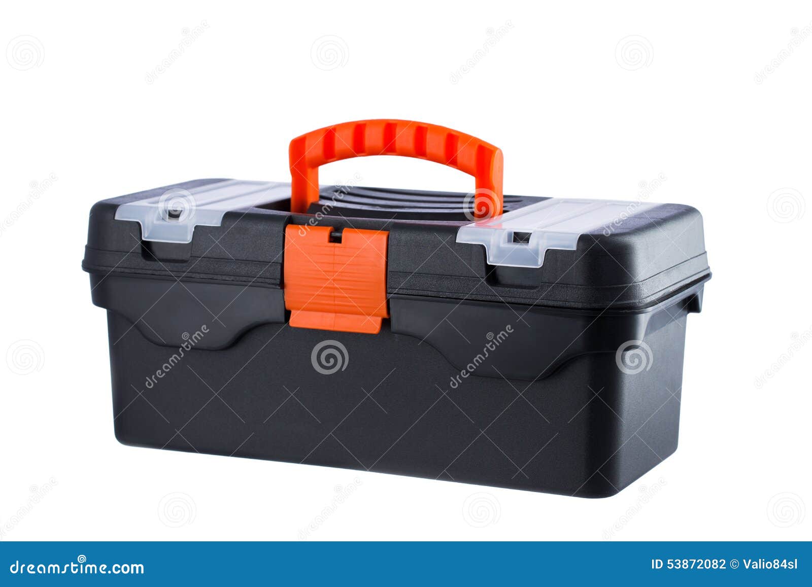 Tool Box with Handle Isolated on White Stock Photo - Image of used ...