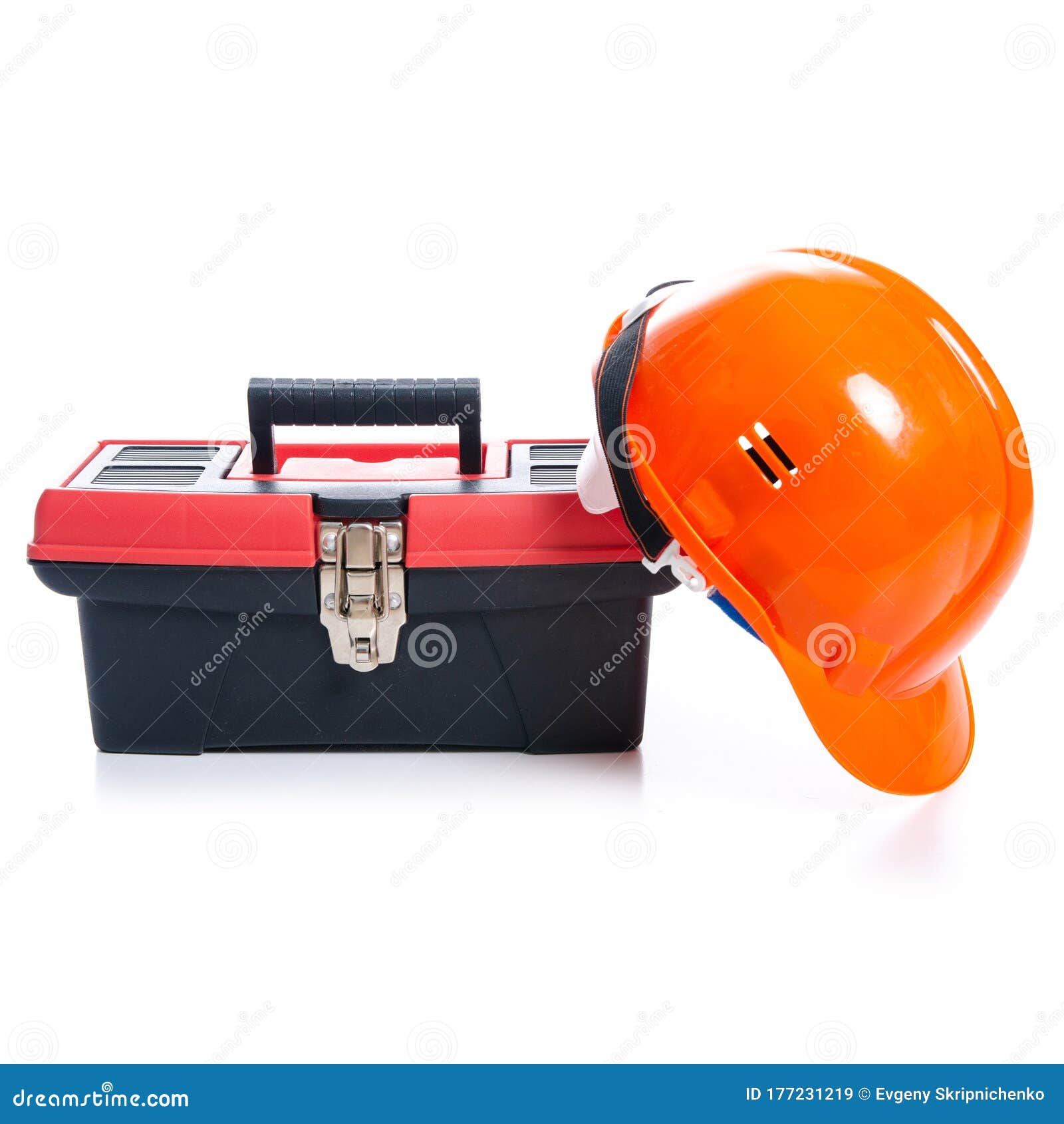 Tool box and helmet stock image. Image of industry, construction ...