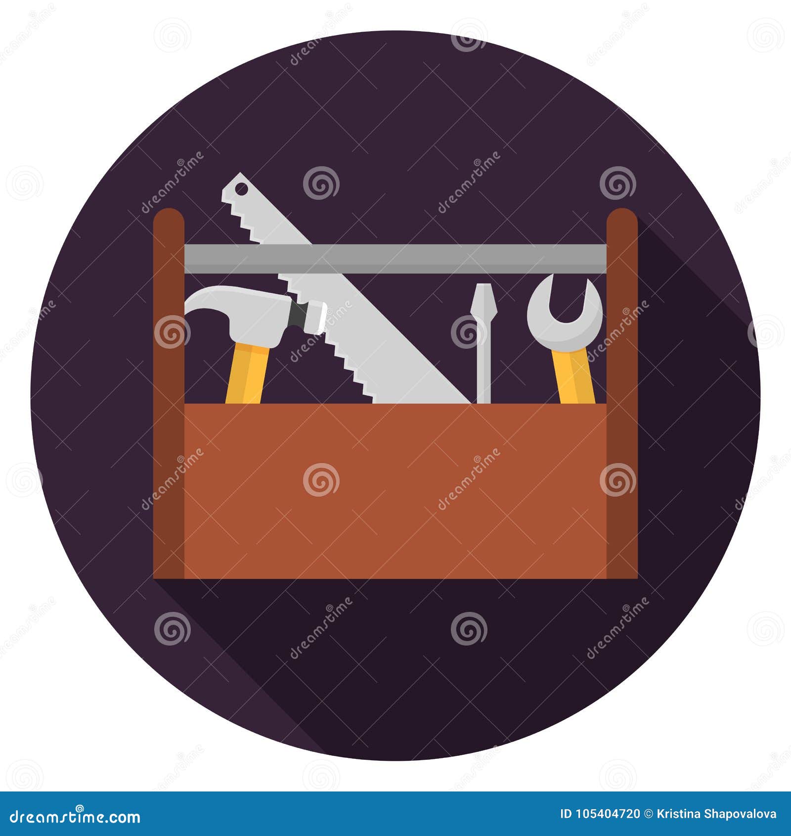 Tool Box Icon in Flat Design. Stock Illustration - Illustration of ...