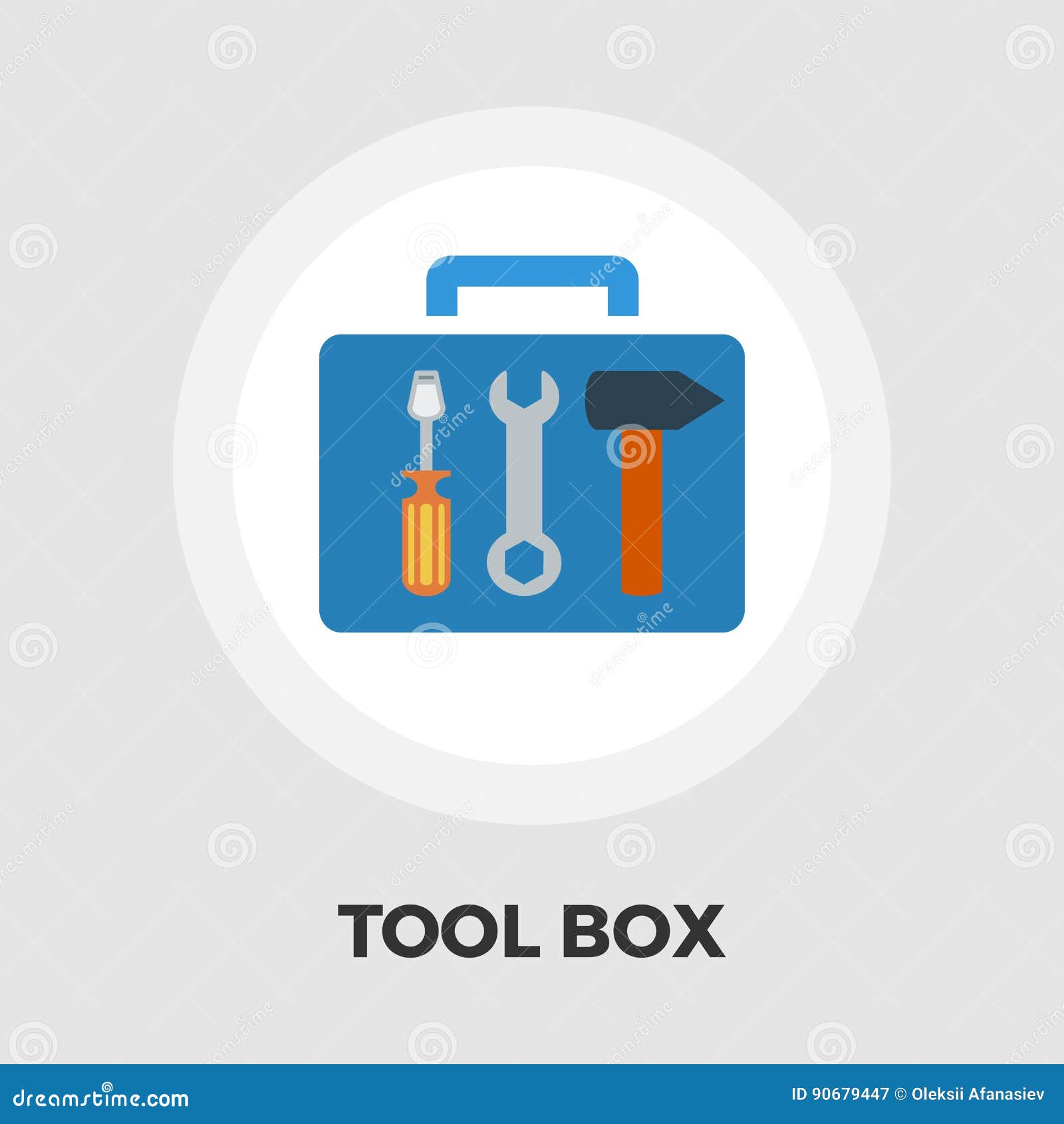 Tool box icon flat stock vector. Illustration of sign - 90679447