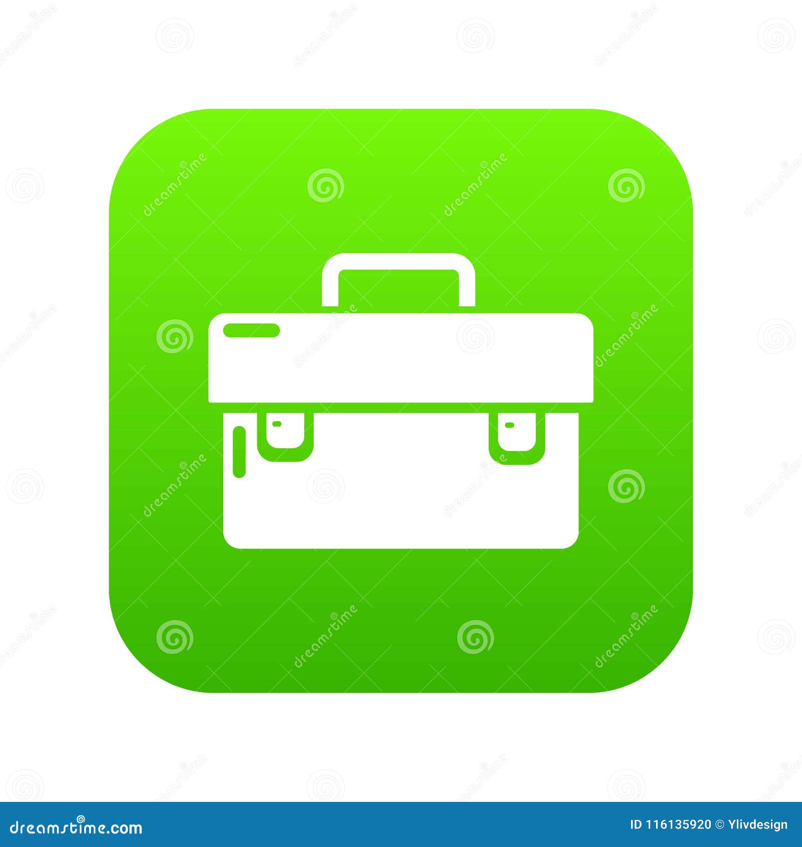 Tool box icon green vector stock vector. Illustration of handyman ...