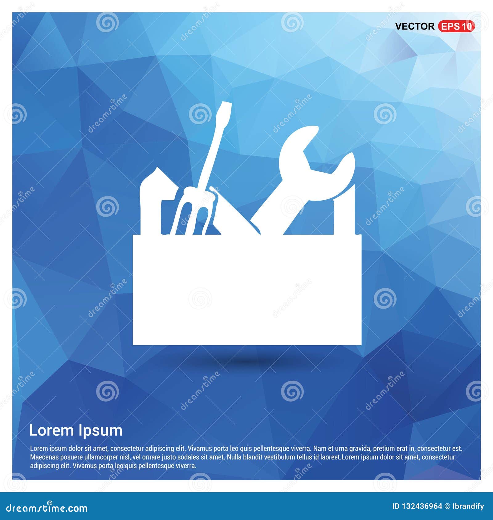 Tool Box Icon stock vector. Illustration of vector, build - 132436964