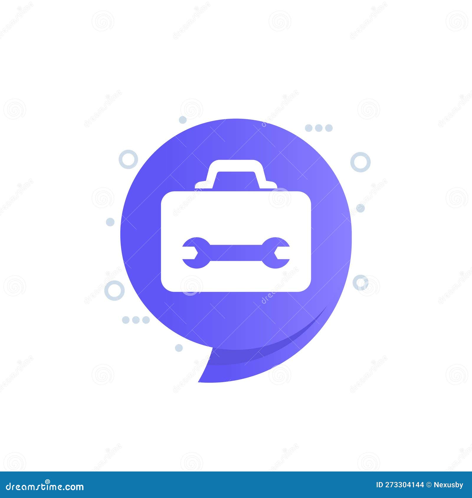 Tool Box Icon with a Wrench, Vector Stock Vector - Illustration of ...