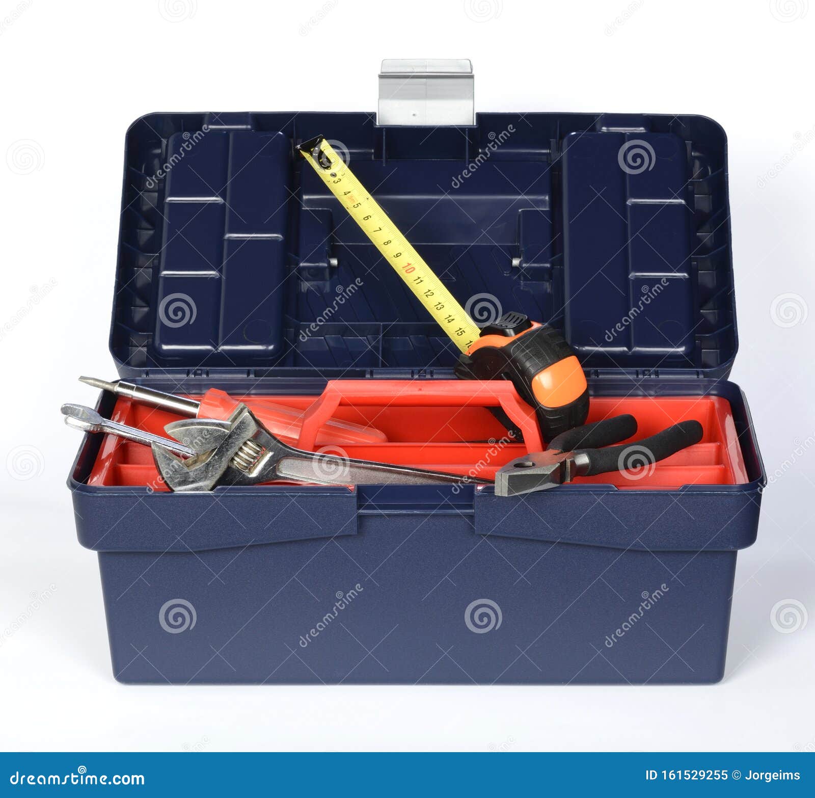 Tool box open stock image. Image of toolbox, plastic - 161529255