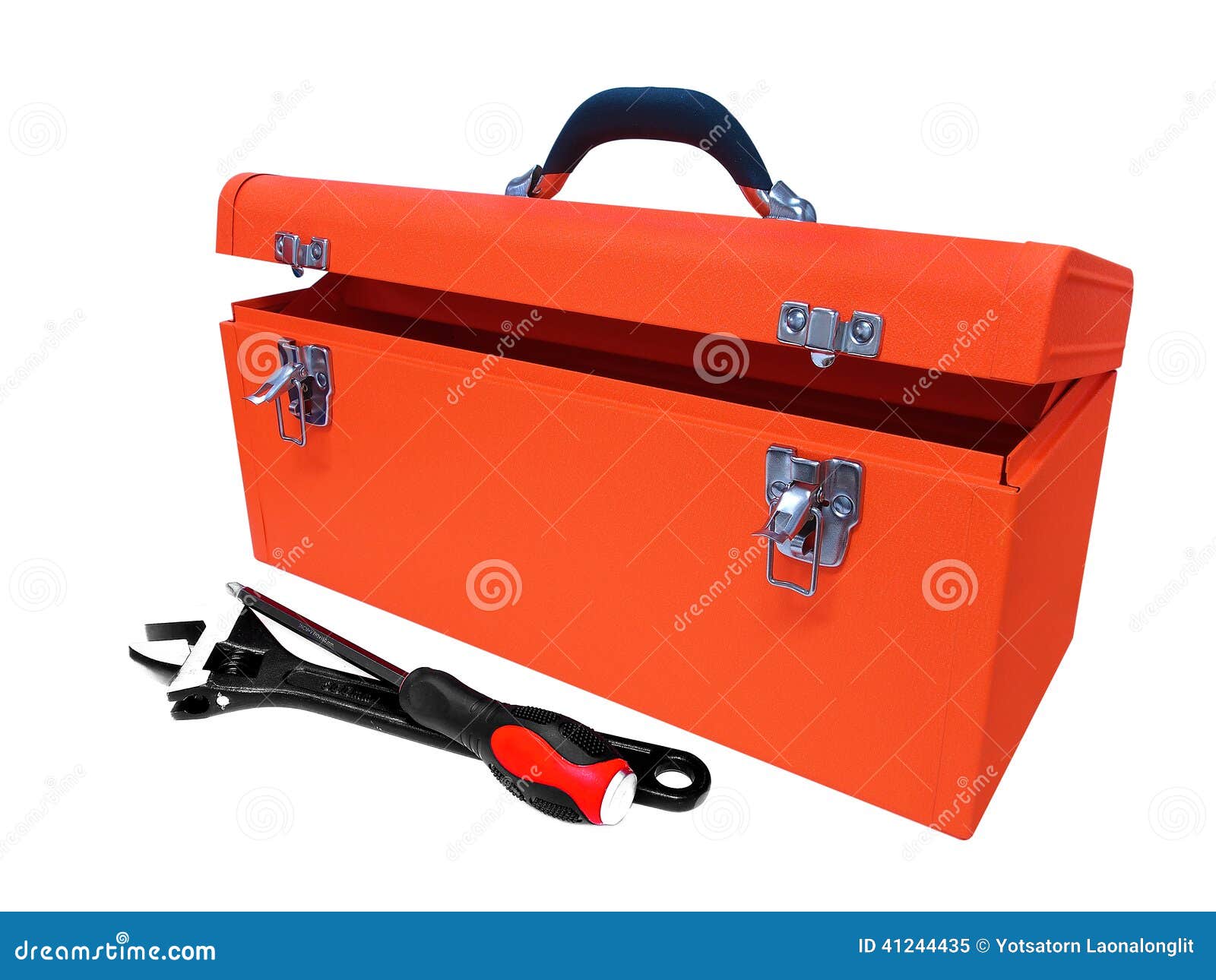 Tool box stock image. Image of tool, orange, chrome, isolated - 41244435