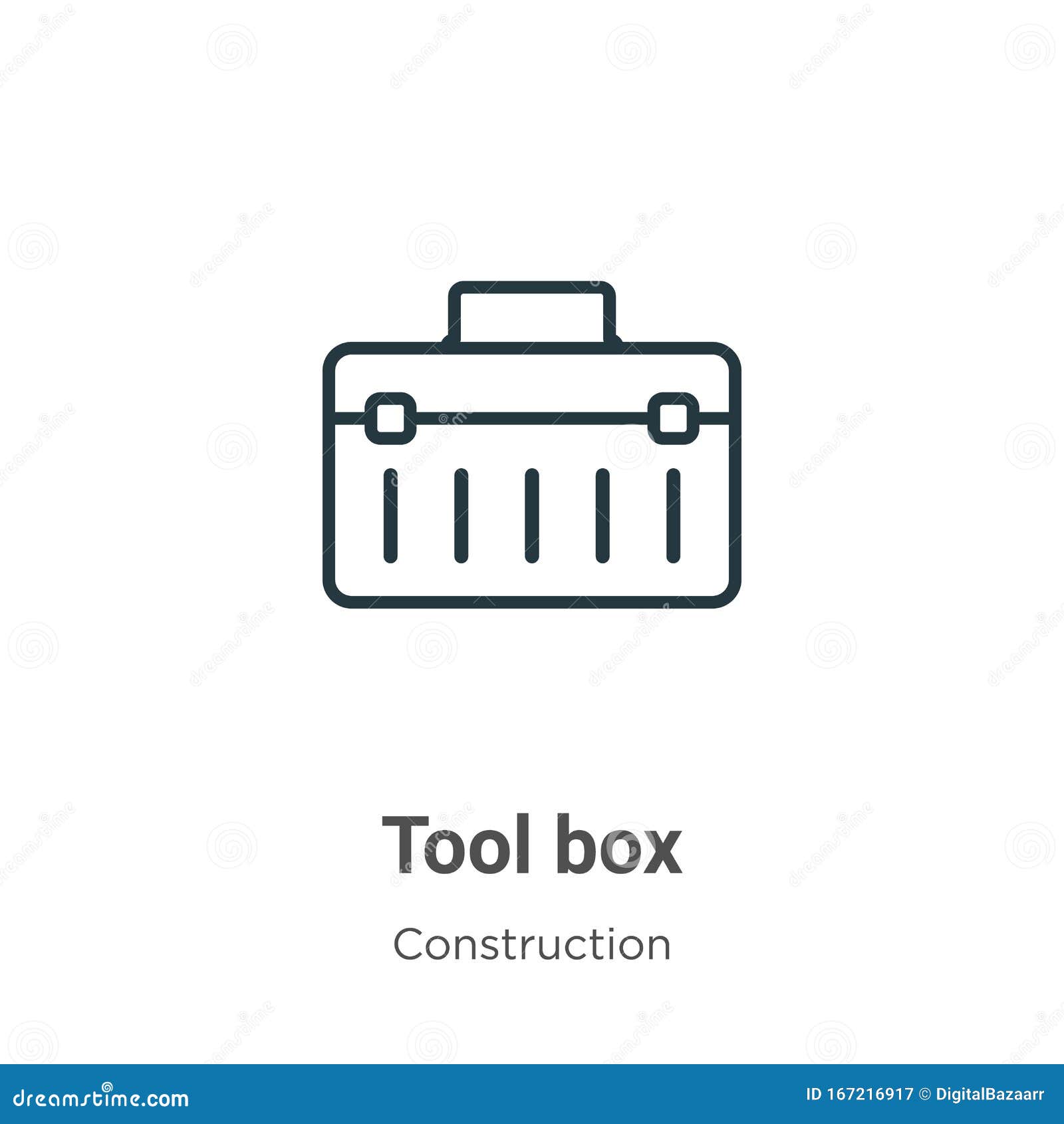 Tool Box Outline Vector Icon. Thin Line Black Tool Box Icon, Flat ...