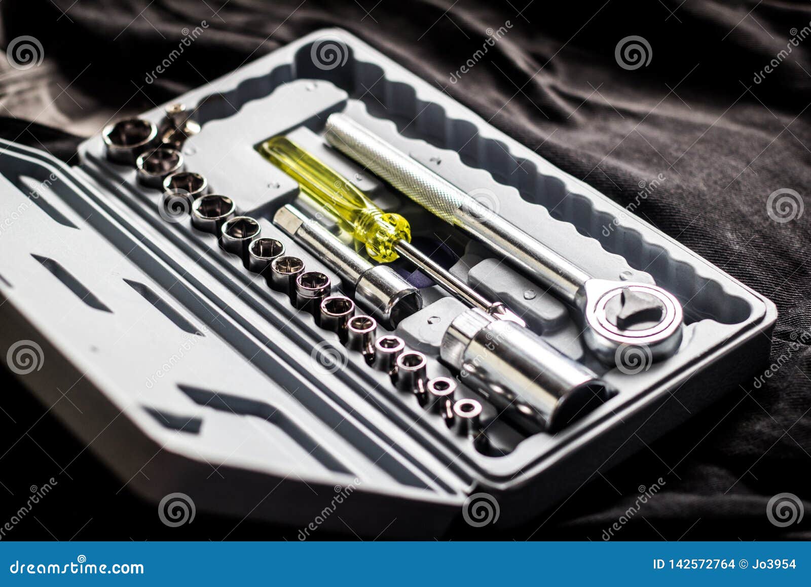 Tool Box, Tool Set with Mechanical Tools for Working in Auto Repair ...