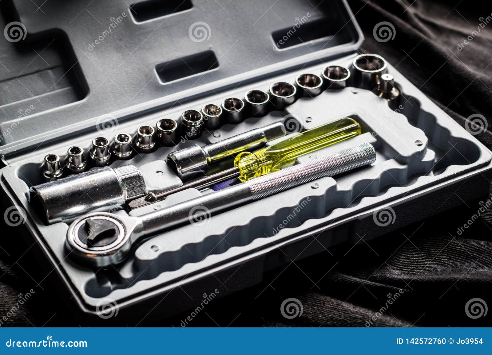 Tool Box, Tool Set with Mechanical Tools for Working in Auto Repair ...