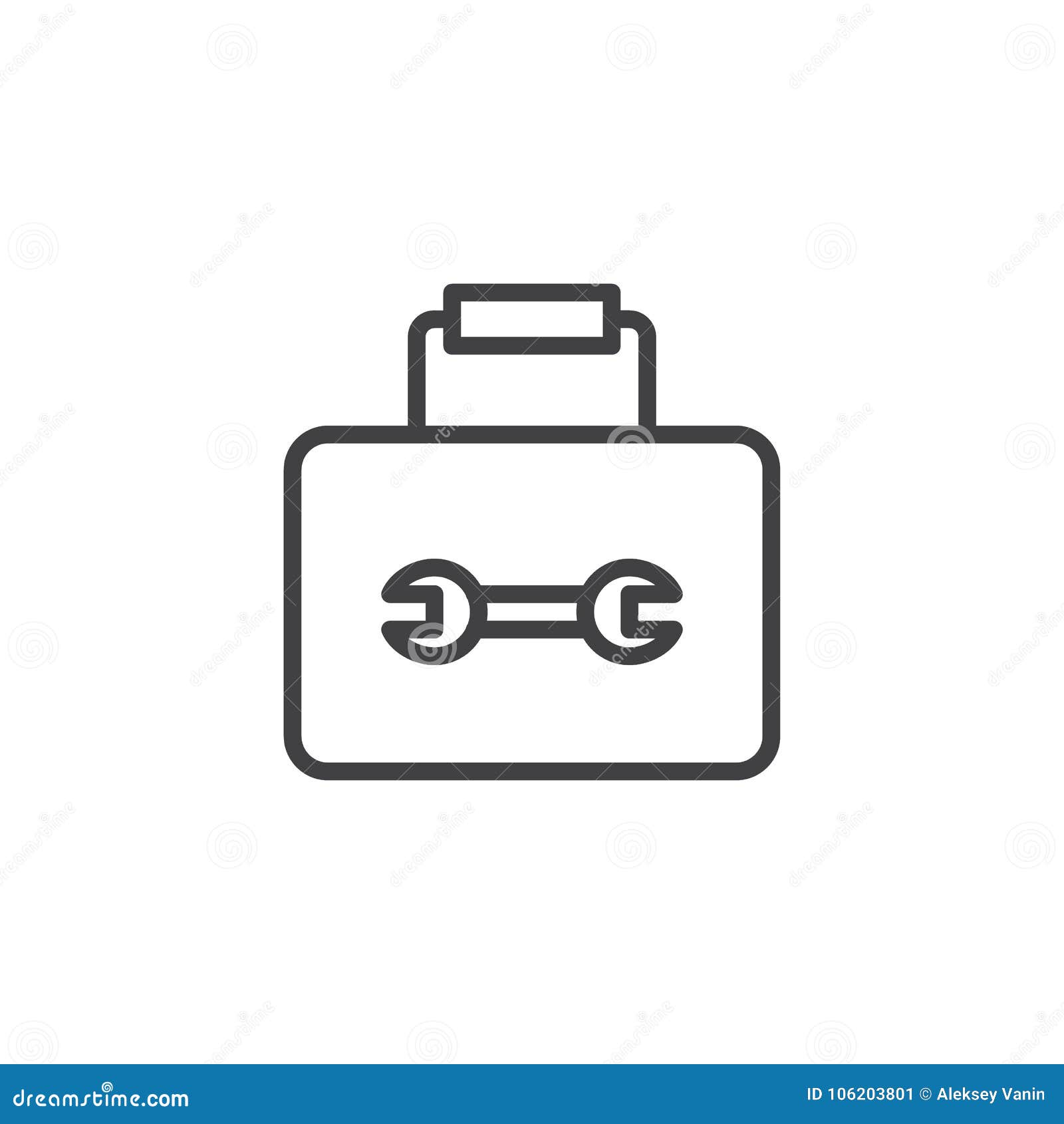 Tool Box with Tools Line Icon Stock Vector - Illustration of line ...