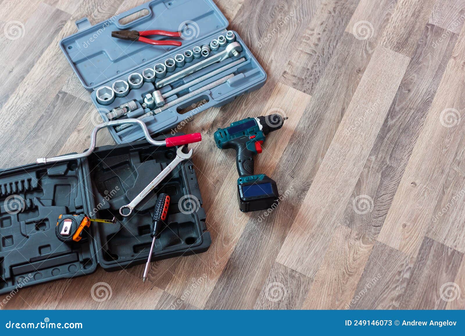 Tool Box. Toolset with Interior Compartments To Keep Wrenches, Ring ...
