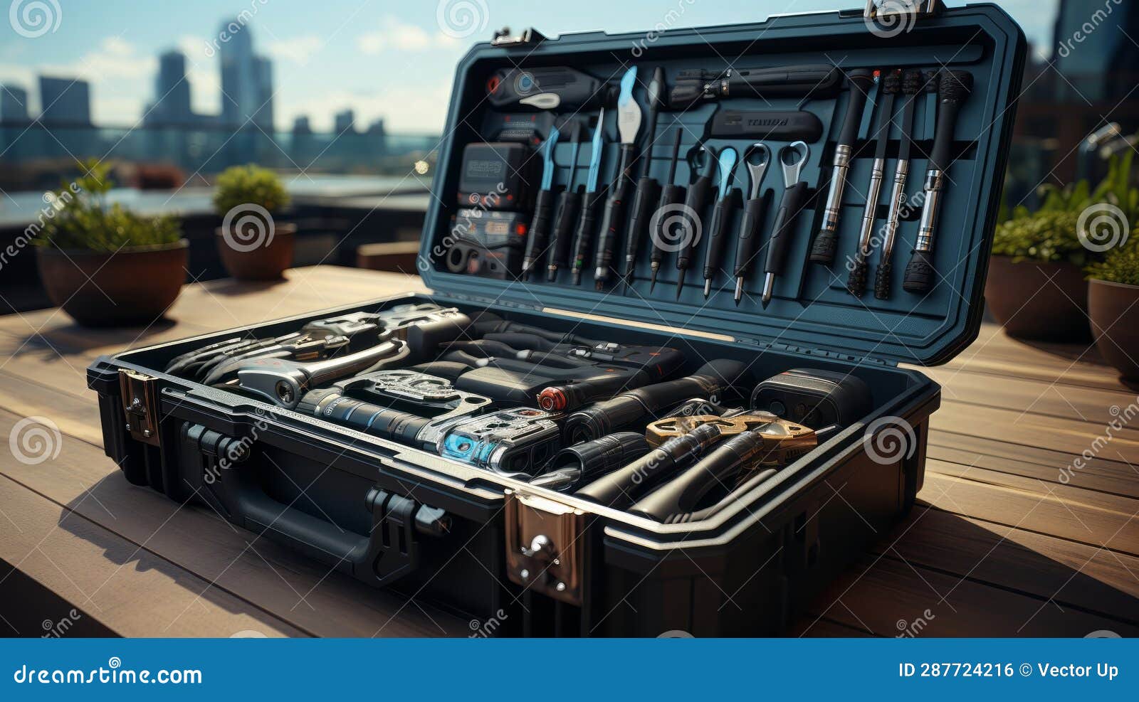 Tool Box with Wrenches and Plumbing Kit Inside. Generative AI. Stock ...