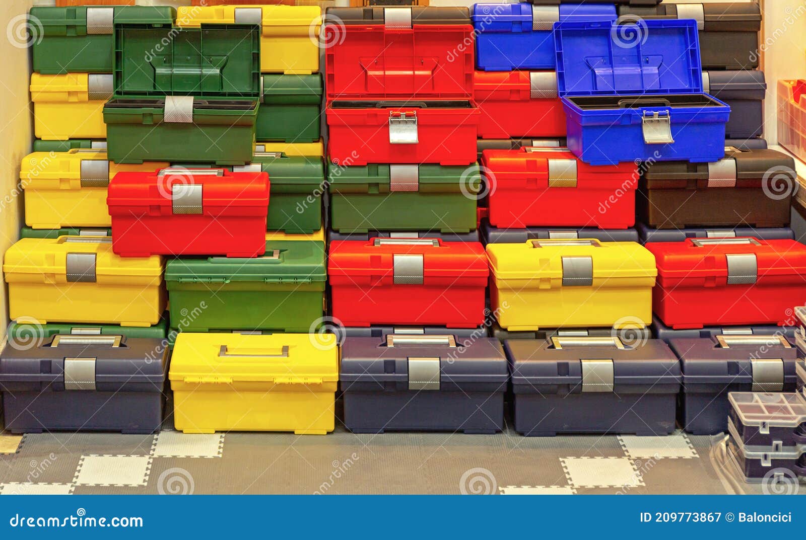 Tool Boxes stock image. Image of storage, work, objects - 209773867
