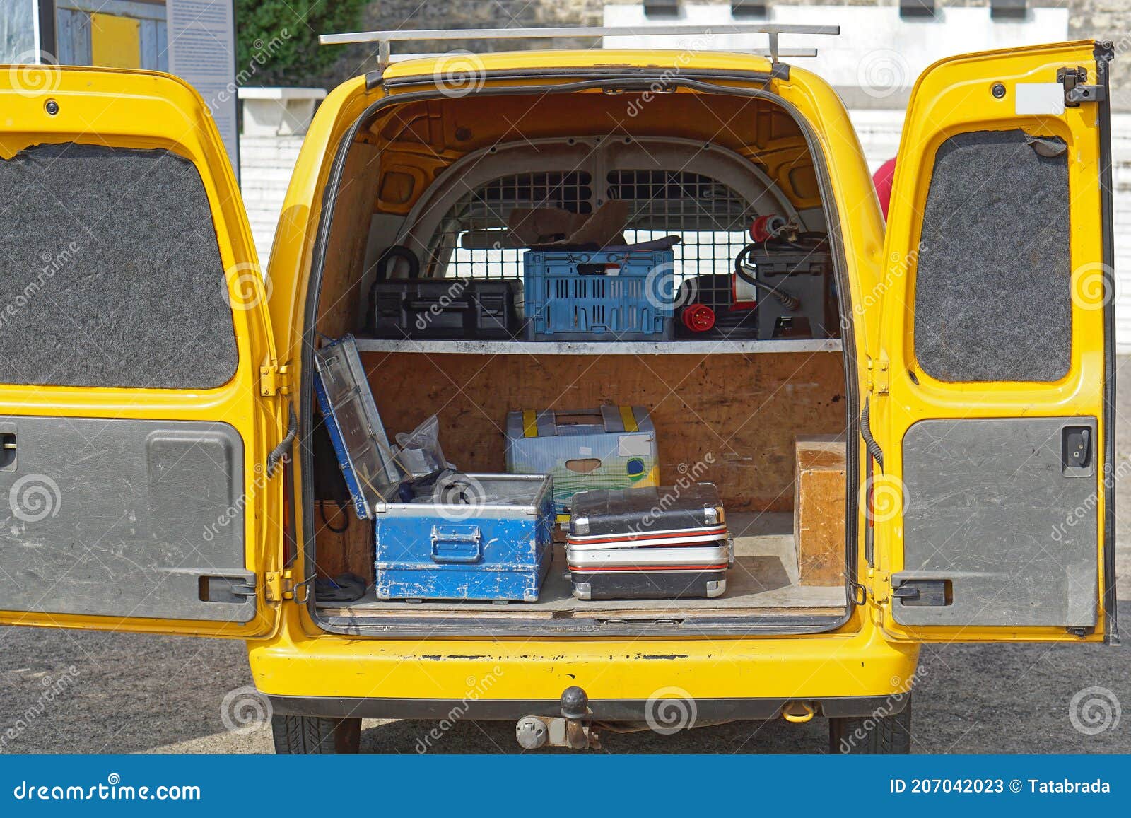 Workers van equipment stock image. Image of doors, workers - 207042023
