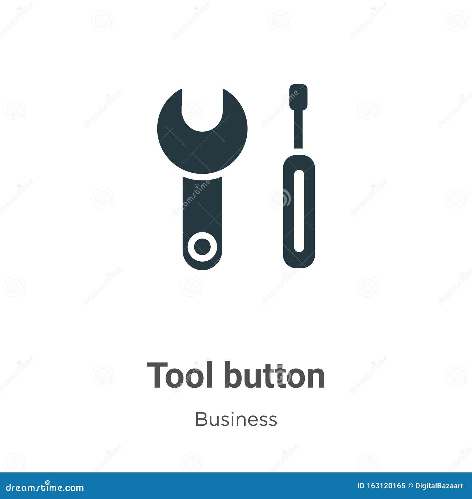 Tool Button Vector Icon on White Background. Flat Vector Tool Button ...
