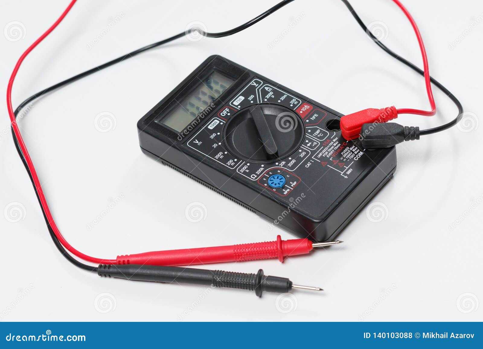 Tool for Checking Electrical Circuits. Digital Multimeter on White ...