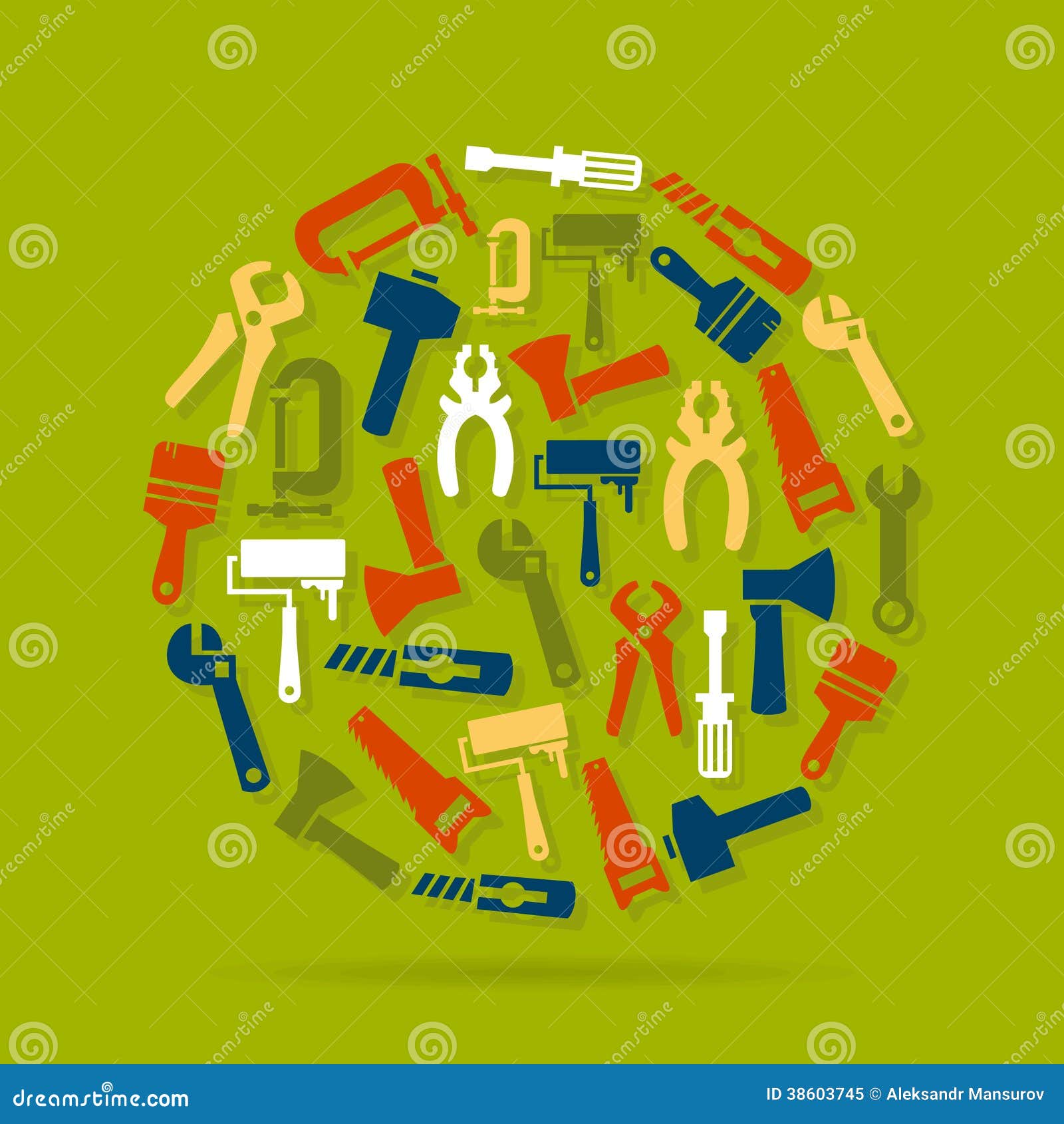 Tool circle stock vector. Illustration of technology - 38603745
