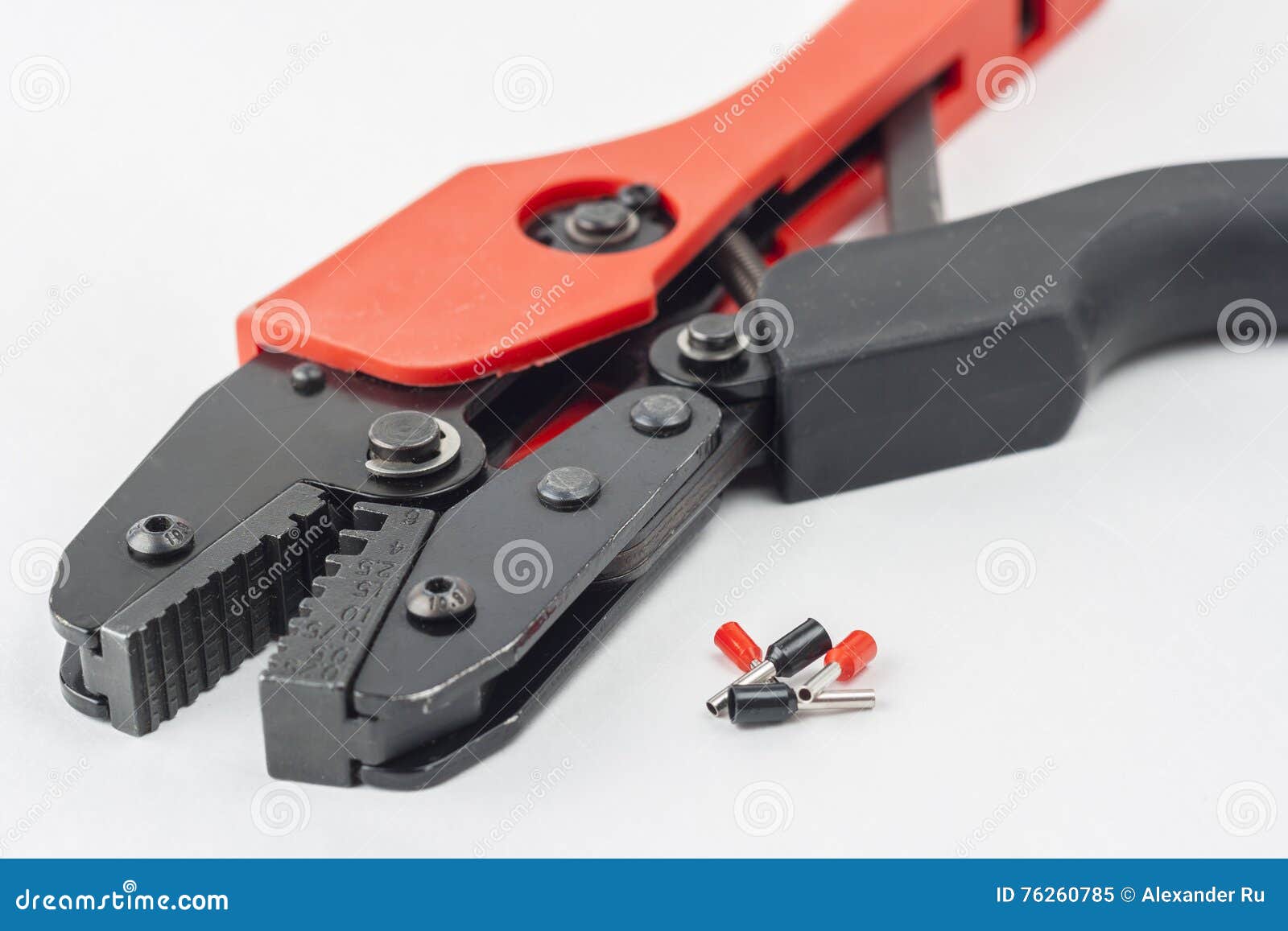 Tool for Crimping Cable on a White Background. Stock Image - Image of ...