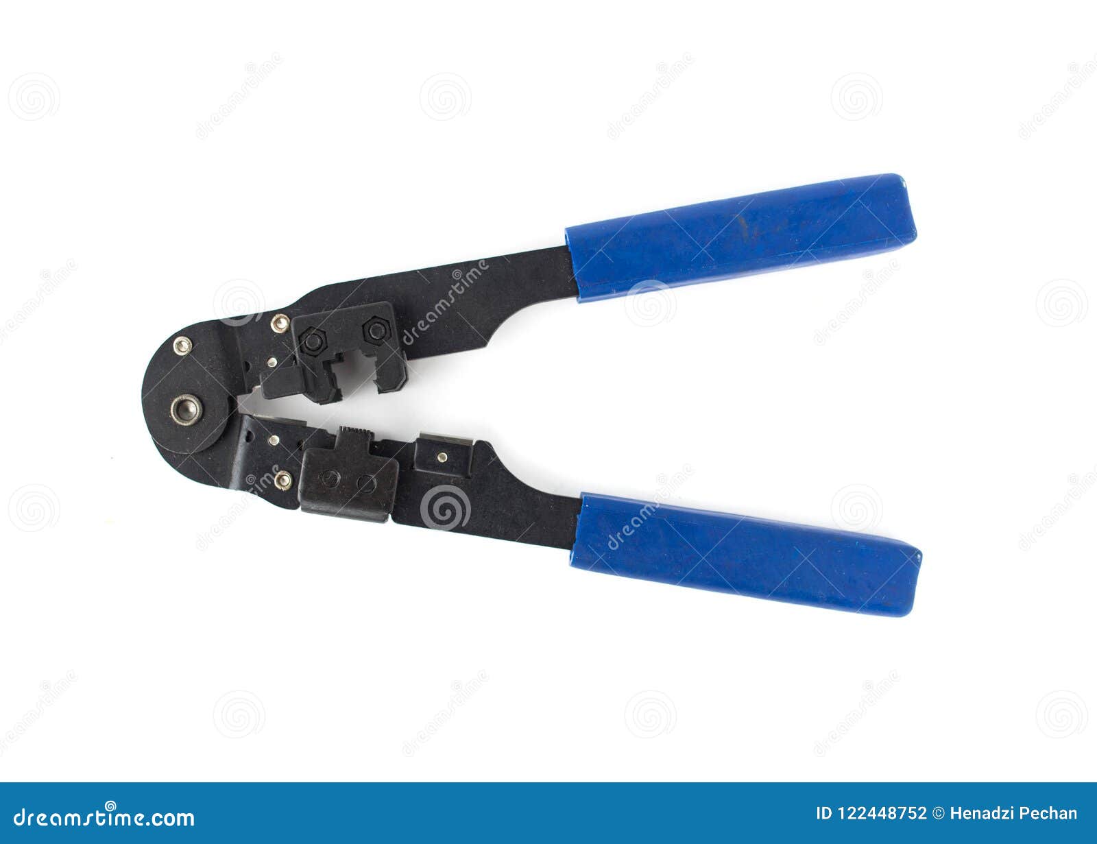 Tool for Crimping and Stripping of Connectors, Network Cable, Close-up ...
