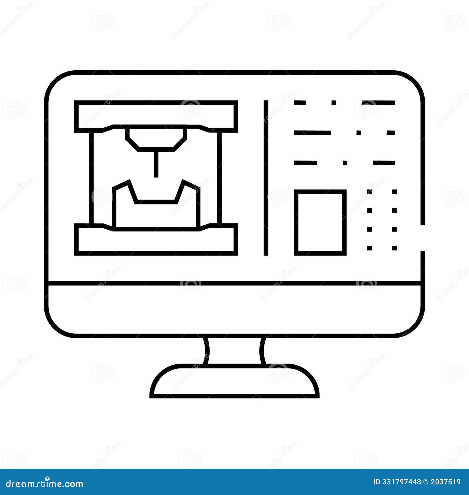 Tool Design Mechanical Engineer Line Icon Vector Illustration Stock ...