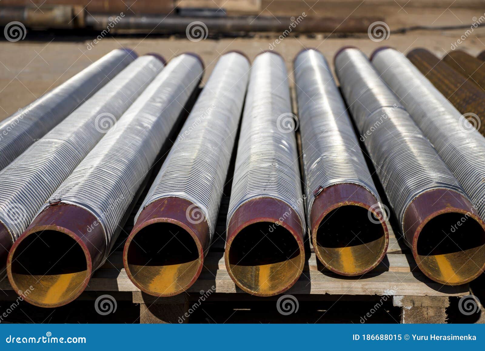 Tool for Drilling Rig. Pipes for Deep Drilling. Stock Image - Image of ...