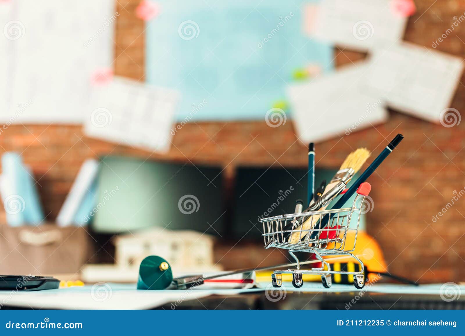 Tool of Engineer and Architecture for Drawing and Planing in Cart on ...