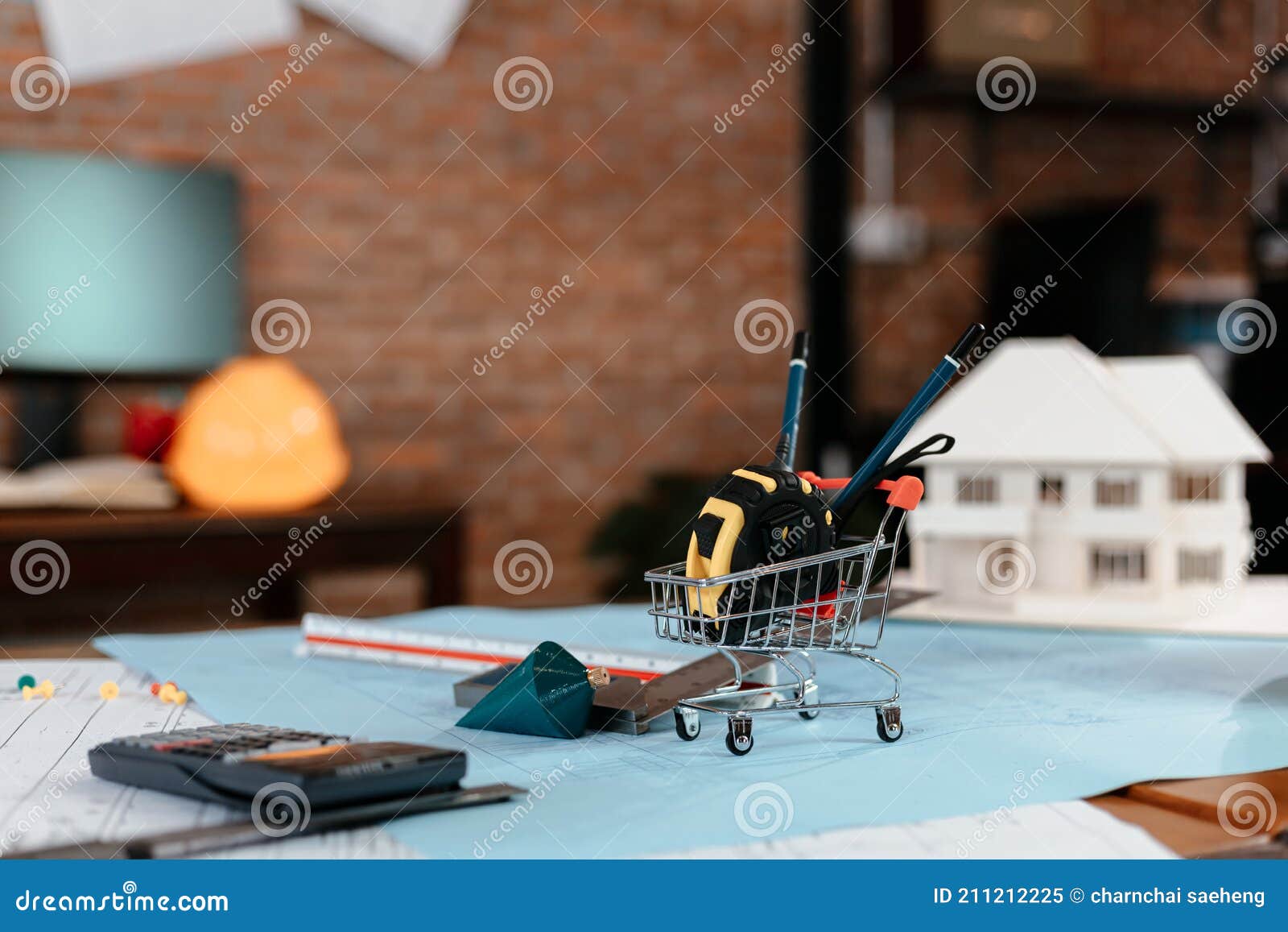 Tool of Engineer and Architecture for Drawing and Planing in Cart on ...