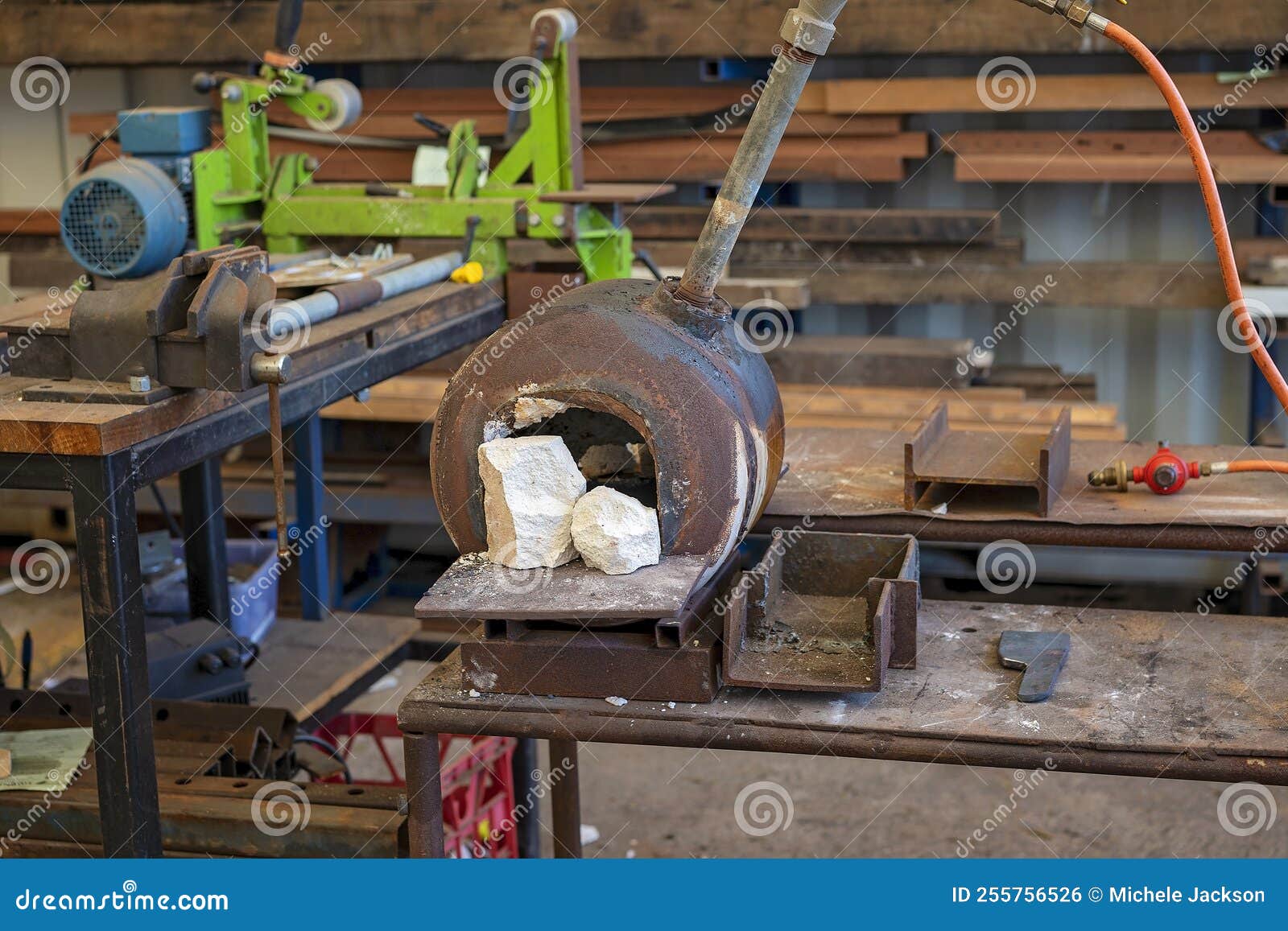 Tool Equipment Gas Forge in Man Shed for Public Use Stock Photo - Image ...